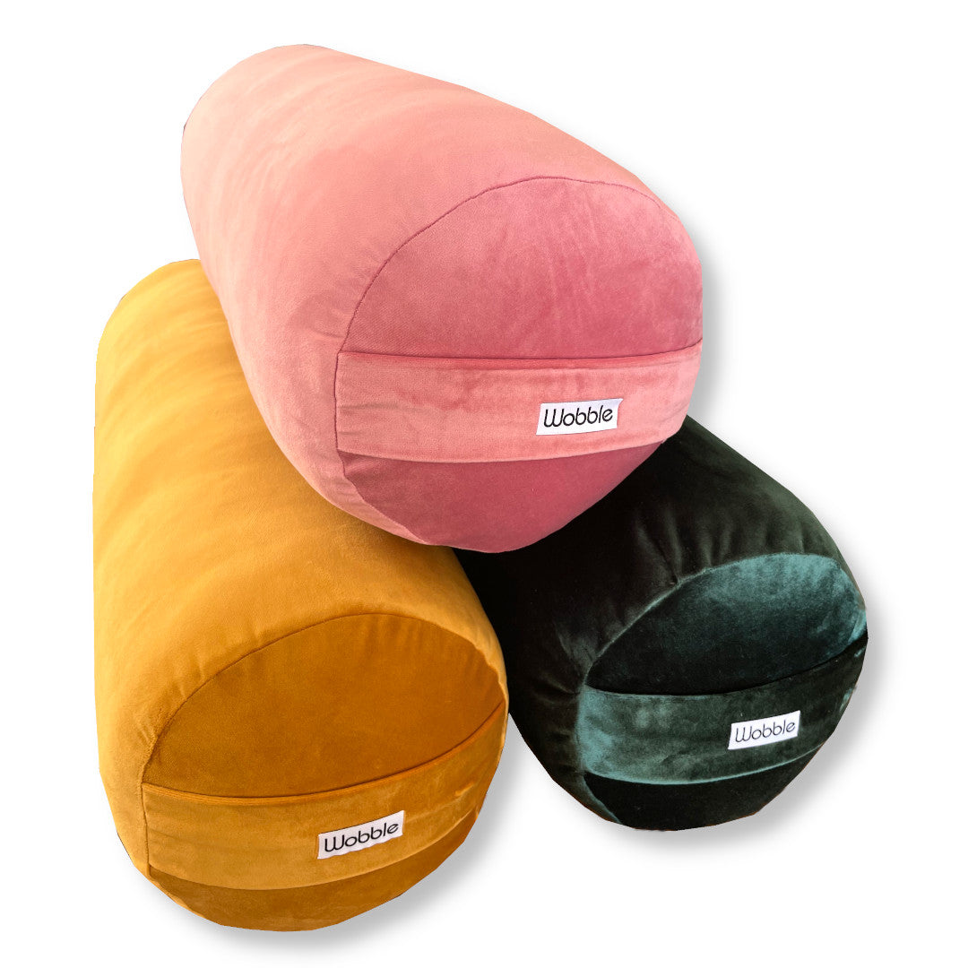 Tiny Velvet Yoga Bolster - Neck, Lumber & Sacrum Support Pillow ...